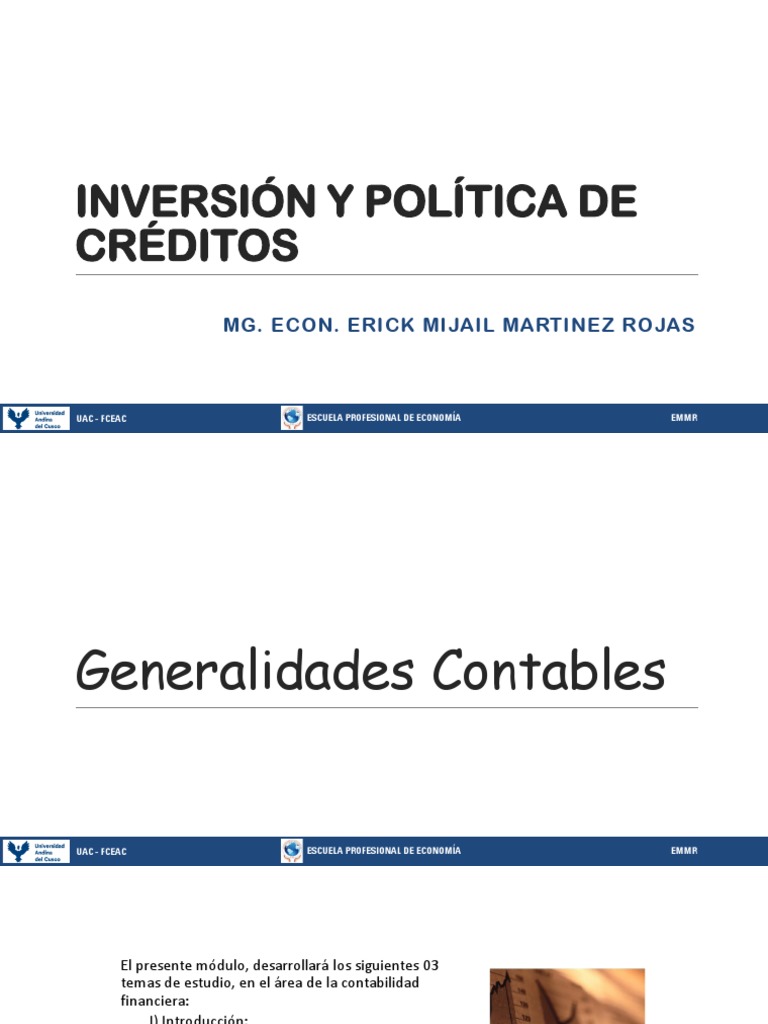 Inv Pol Cred - Generalidades Contables | PDF | Contabilidad | Activo fijo