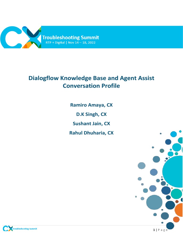 Dialogflow Agent & Knowledge Base Setup | PDF | Computer Architecture ...