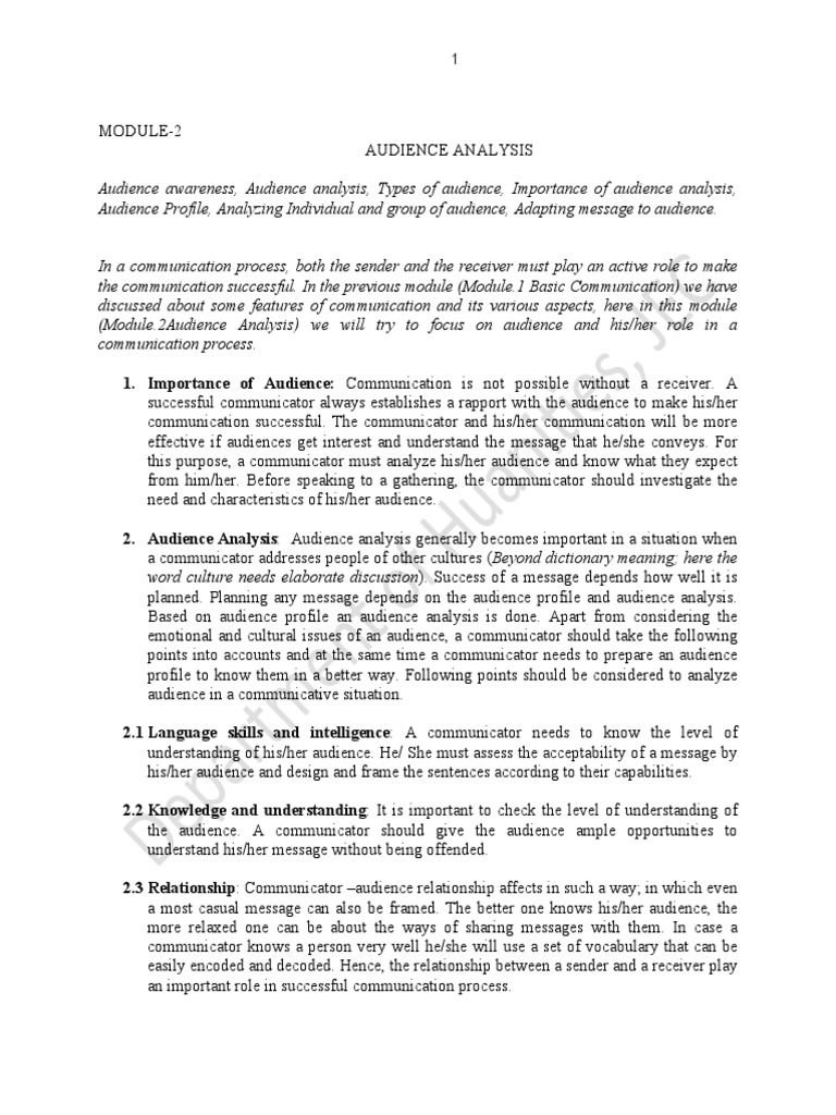 Audience Analysis | PDF | Communication | Behavior