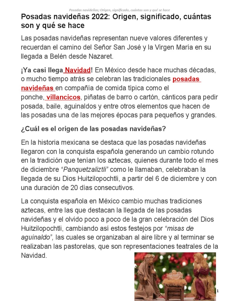 Posadas Navideñas: Origen y Significado | PDF | Navidad