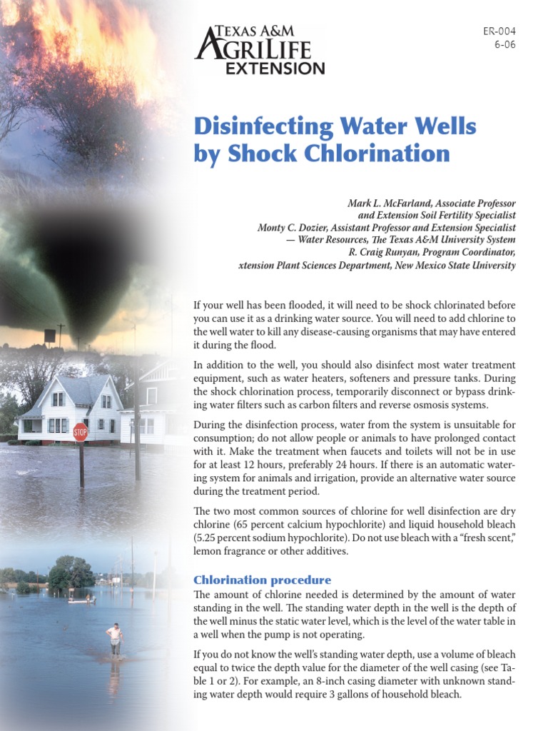 Shock Chlorination of Wells Explained | PDF | Water Purification | Water