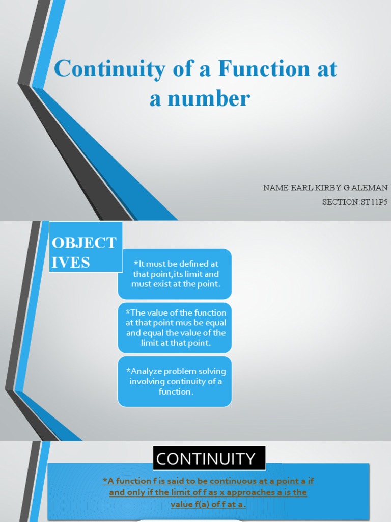 Continuity of A Function at A Number | PDF