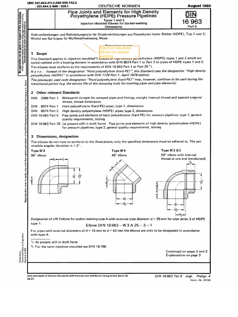 DIN 16963 Compliant Elbow Design | PDF