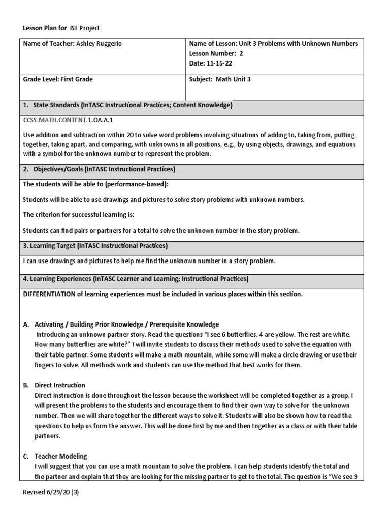 Isl Lesson Plan 2 | PDF | Learning | Lesson Plan