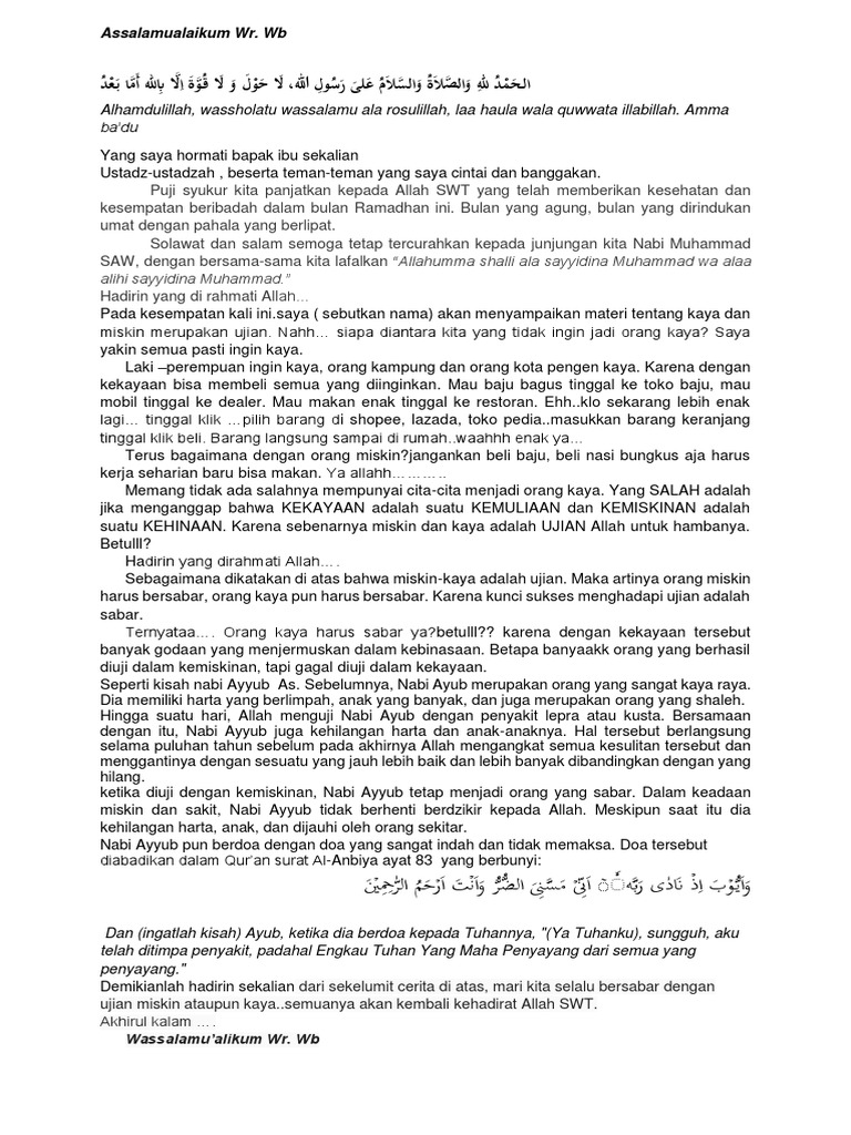 Teks 4-Kaya Dan Miskin Ujian | PDF