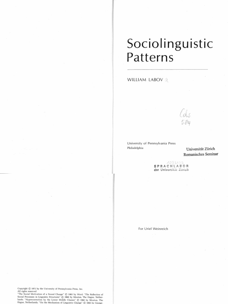 Labov 1972 Sociolinguistic Patterns | PDF
