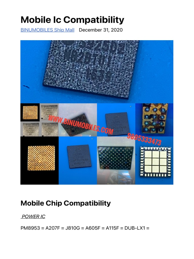Mobile Ic Compatibility | PDF