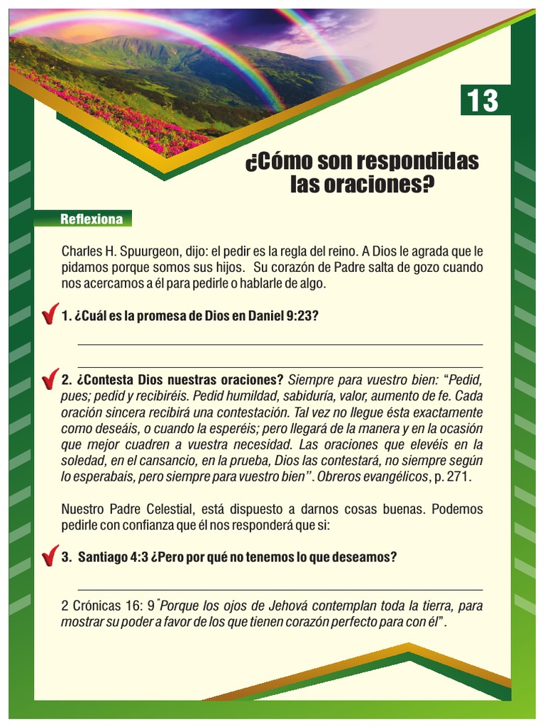 Leccion 13 - Como Son Respondidas Las Oraciones | PDF | Oración | Cristo (título)