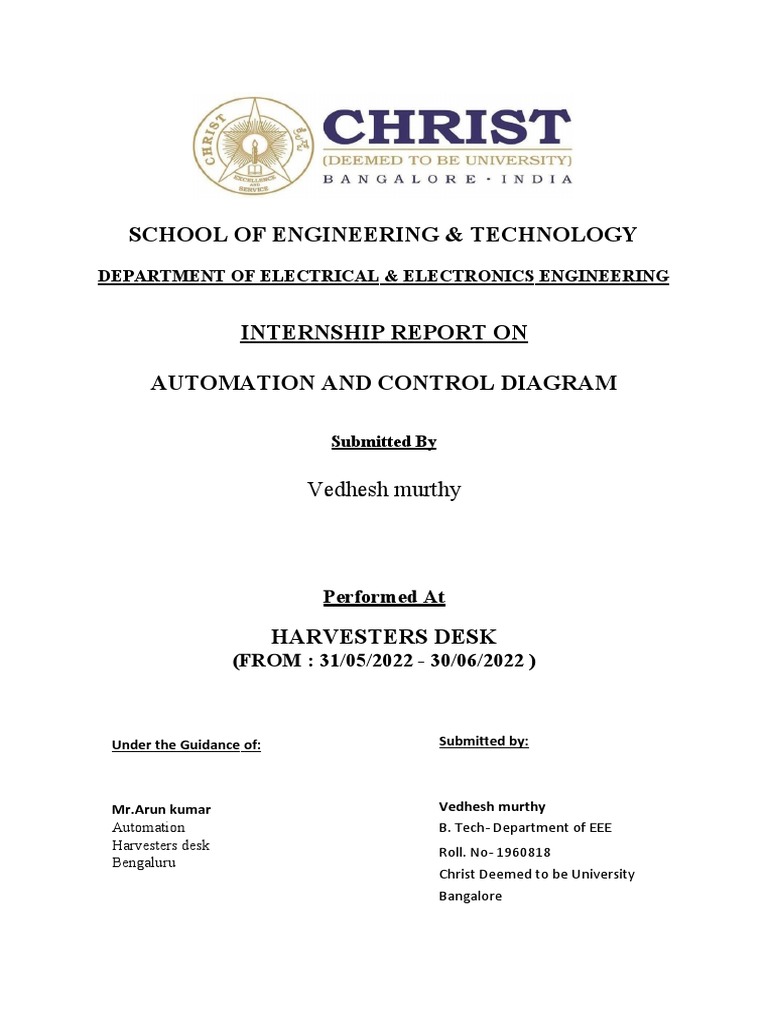 Vedhesh Harversters Report | Download Free PDF | Programmable Logic Controller | Switch