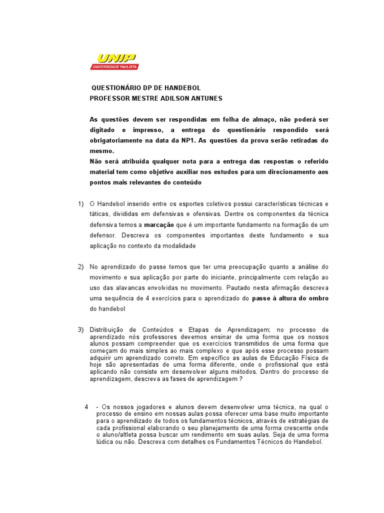 Handebol Completo. | PDF | Aprendizado Handebol Completo. | PDF | Aprendizado
