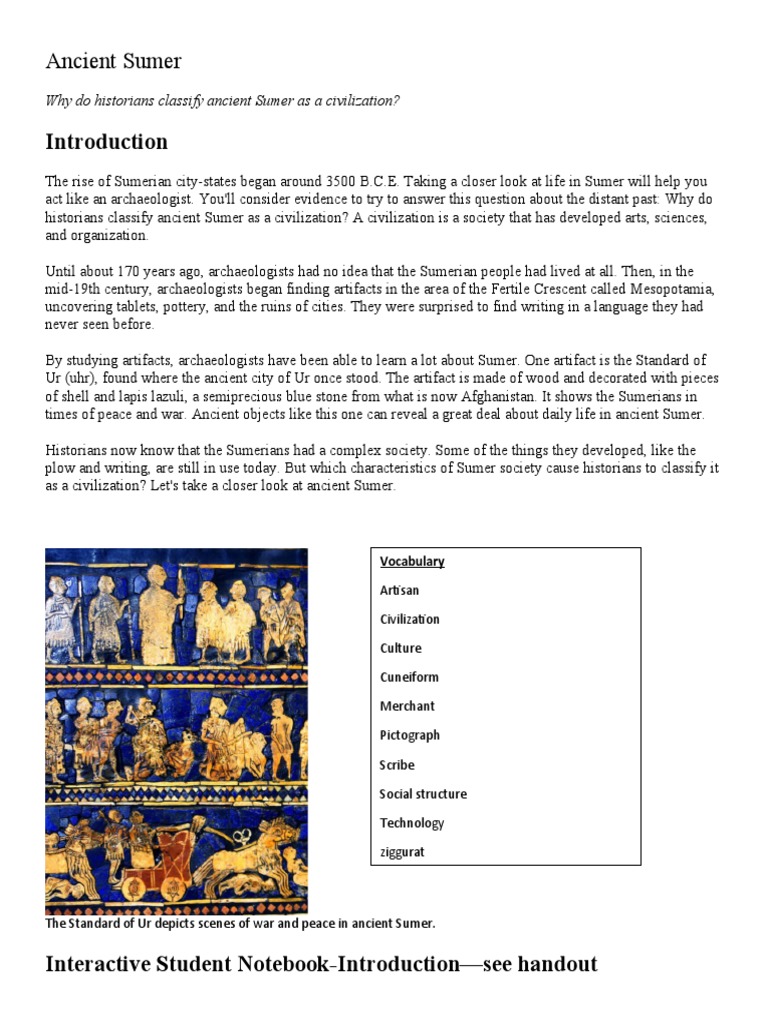 Ancient Sumer Textbook | PDF | Sumer | Epic Of Gilgamesh