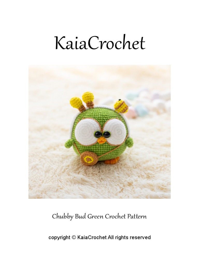 Kaiacrochet: Chubby Bud Green Crochet Pattern | PDF | Crochet | Yarn