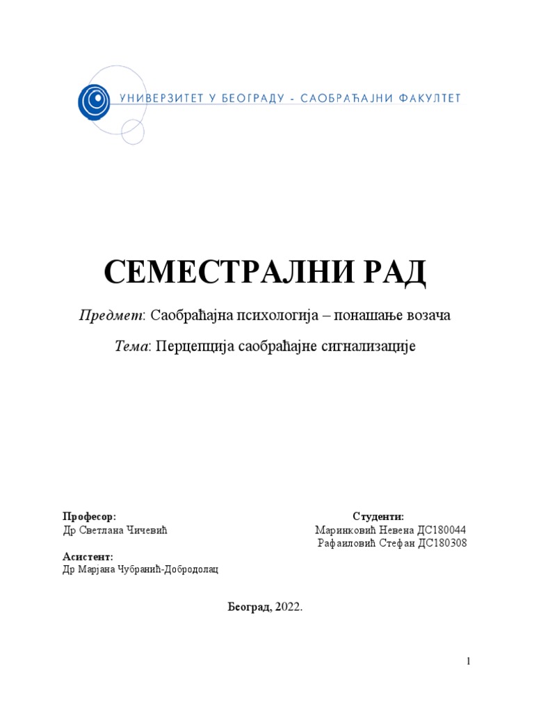 Seminarski Rad - Marinkovic Nevena I Rafailovic Stefan, DS | PDF