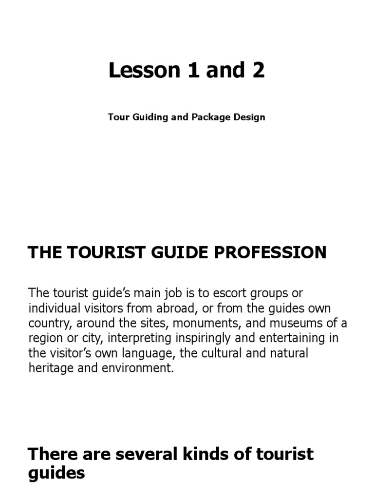 Lesson 1 2 Introduction To The Tour Guiding | PDF | Museum