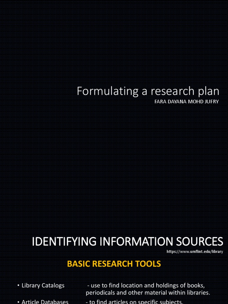 Formulating a Research Plan | PDF | World Wide Web | Internet & Web
