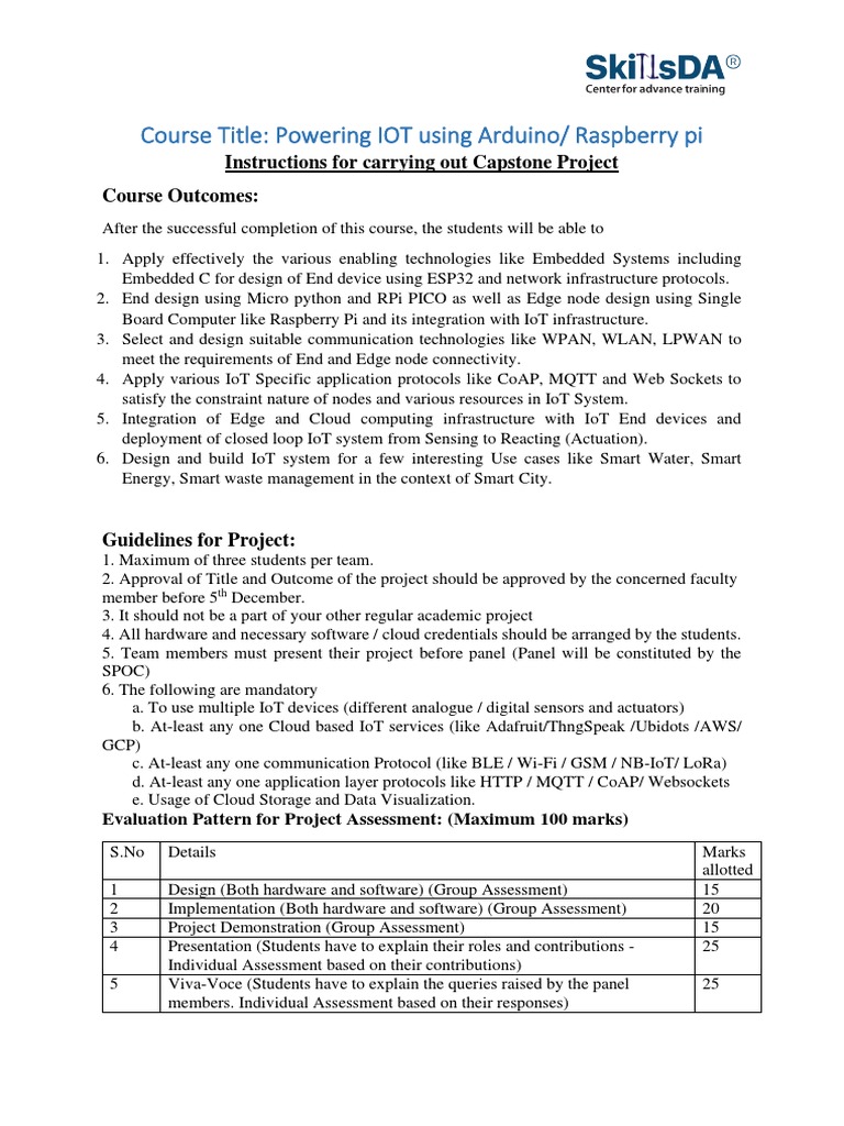 IoT Capstone Project v1.0 | PDF | Internet Of Things | Home Automation