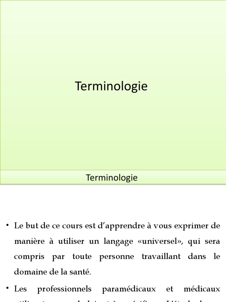 Cours-Terminologie - 1ère-Partie | PDF | Sang | Médecine