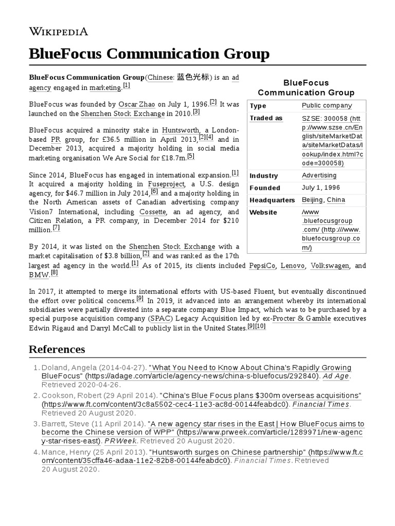 BlueFocus Communication Group | PDF | Companies | Mass Media