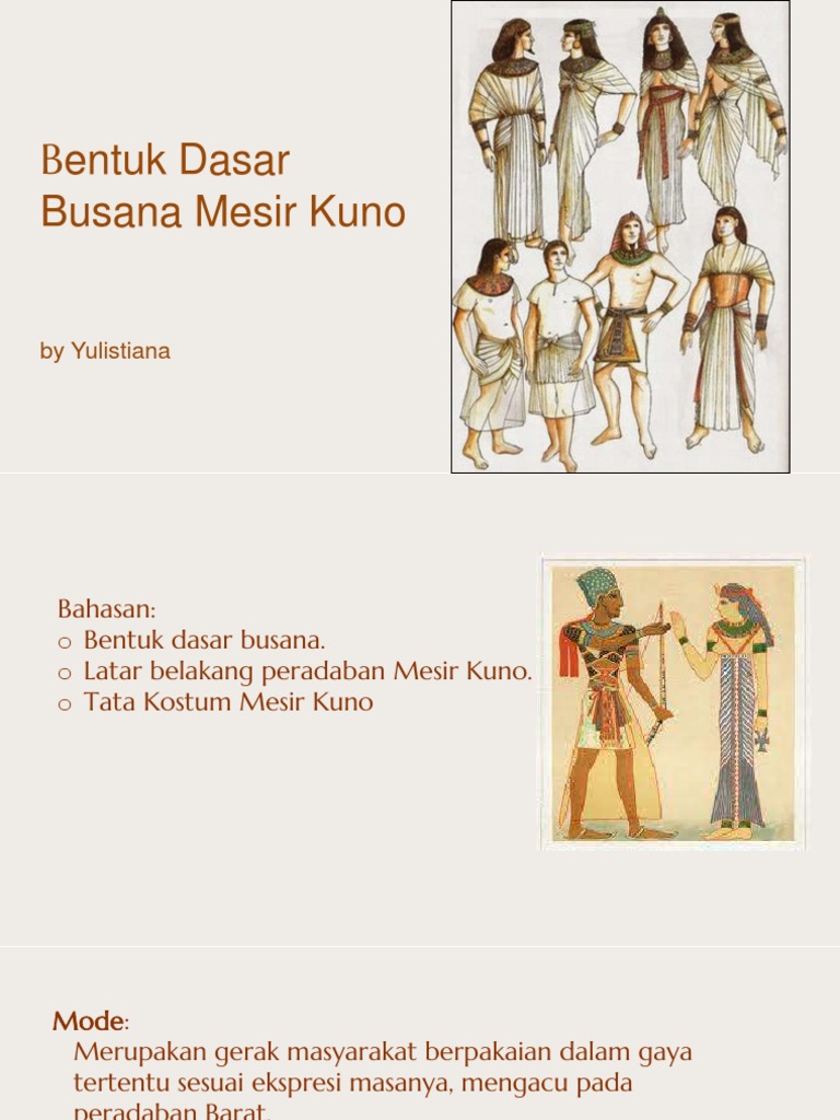 Busana Kuno Mesir: Bentuk dan Tata Kostum | PDF | Ilmu Sosial | Klasik