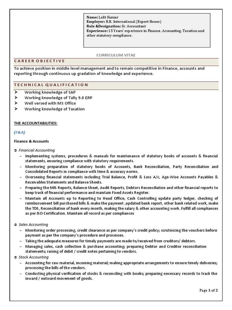 Lalit C.V. | PDF | Balance Sheet | Accounting Lalit C.V. | PDF | Balance Sheet | Accounting