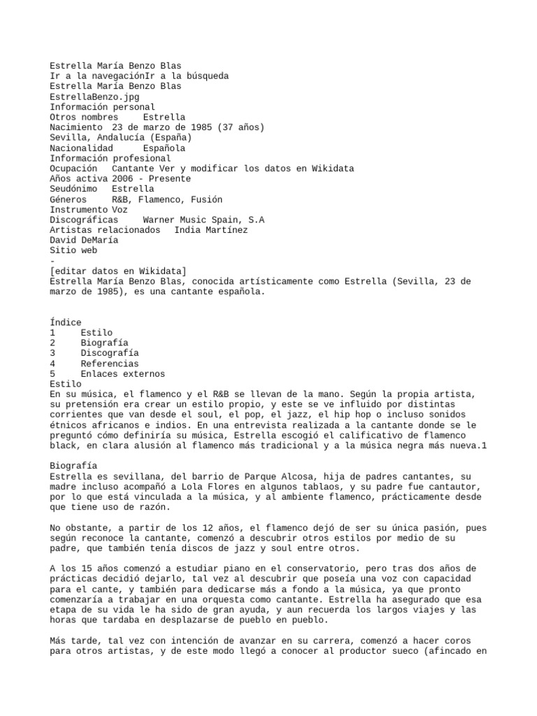 Estrella María Benzo Blas | PDF