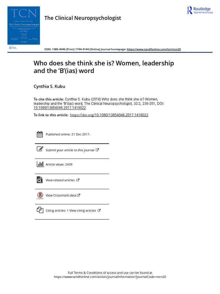 Who Does She Think She Is Women Leadership and The B Ias Word | PDF | Leadership ...