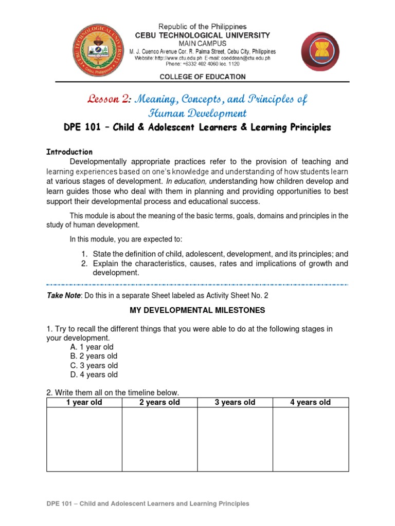 Lesson No. 2 | PDF | Learning | Adolescence