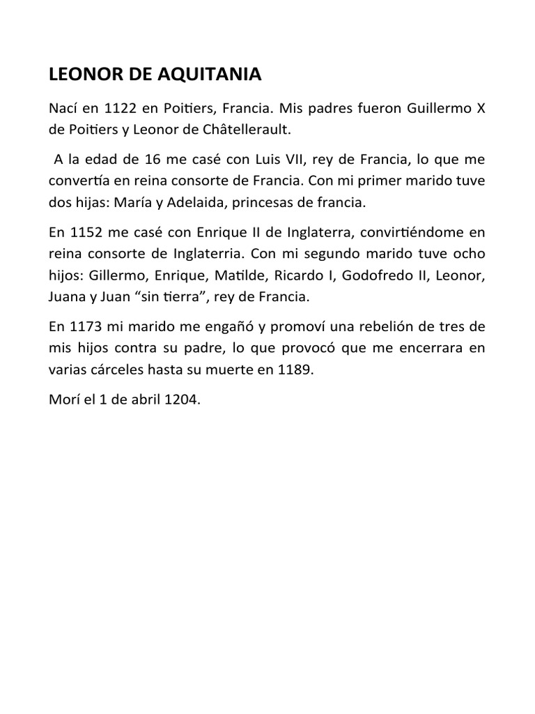 Leonor de Aquitania | PDF