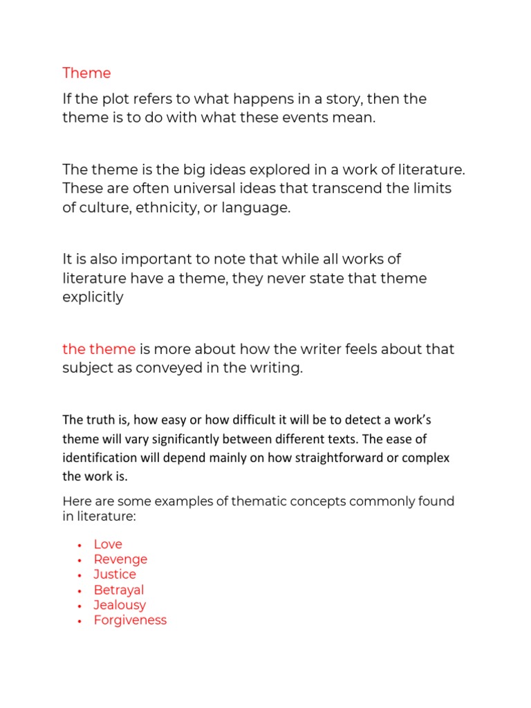 Understanding Theme in Literature | PDF | Social Science | General Fiction