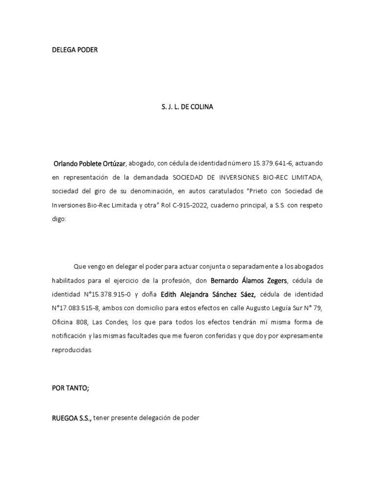 Delega Poder | PDF | Derecho