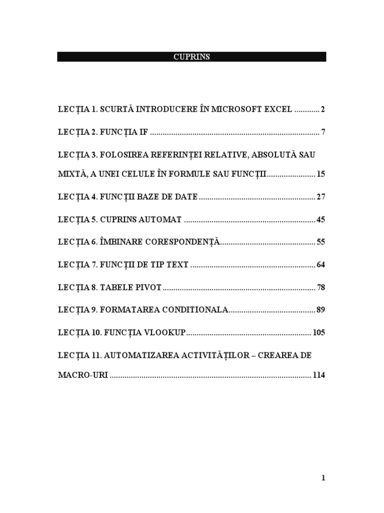 Curs Excel 2021 | PDF