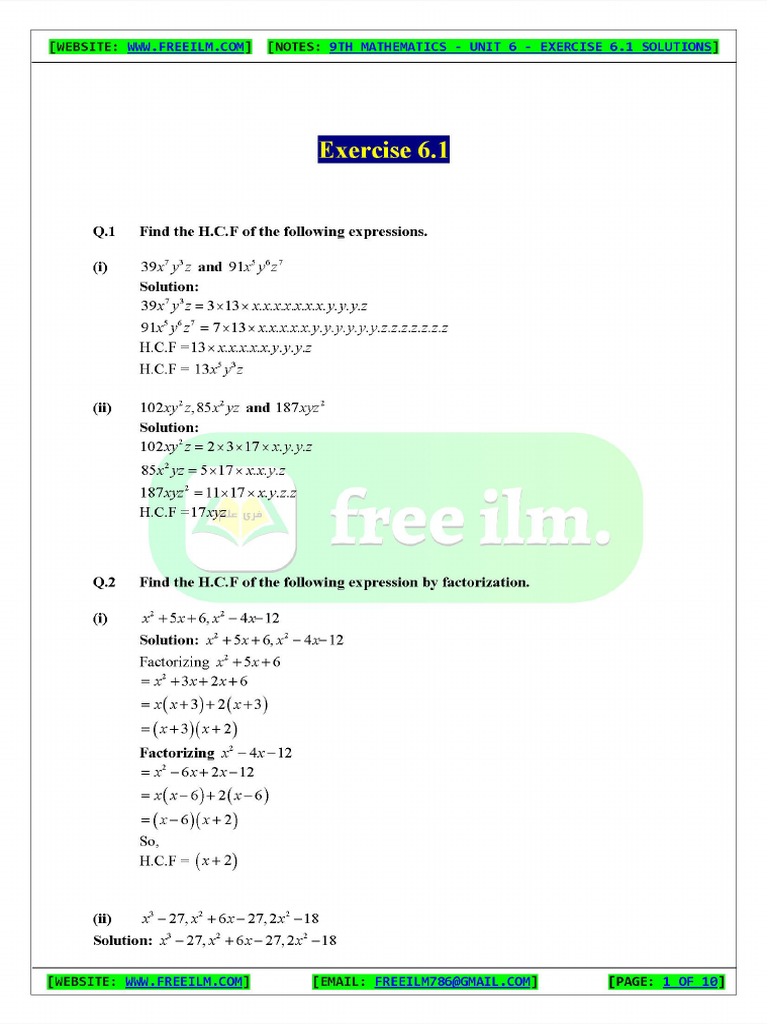 9th Math, CH 6, Ex 6.1 | PDF