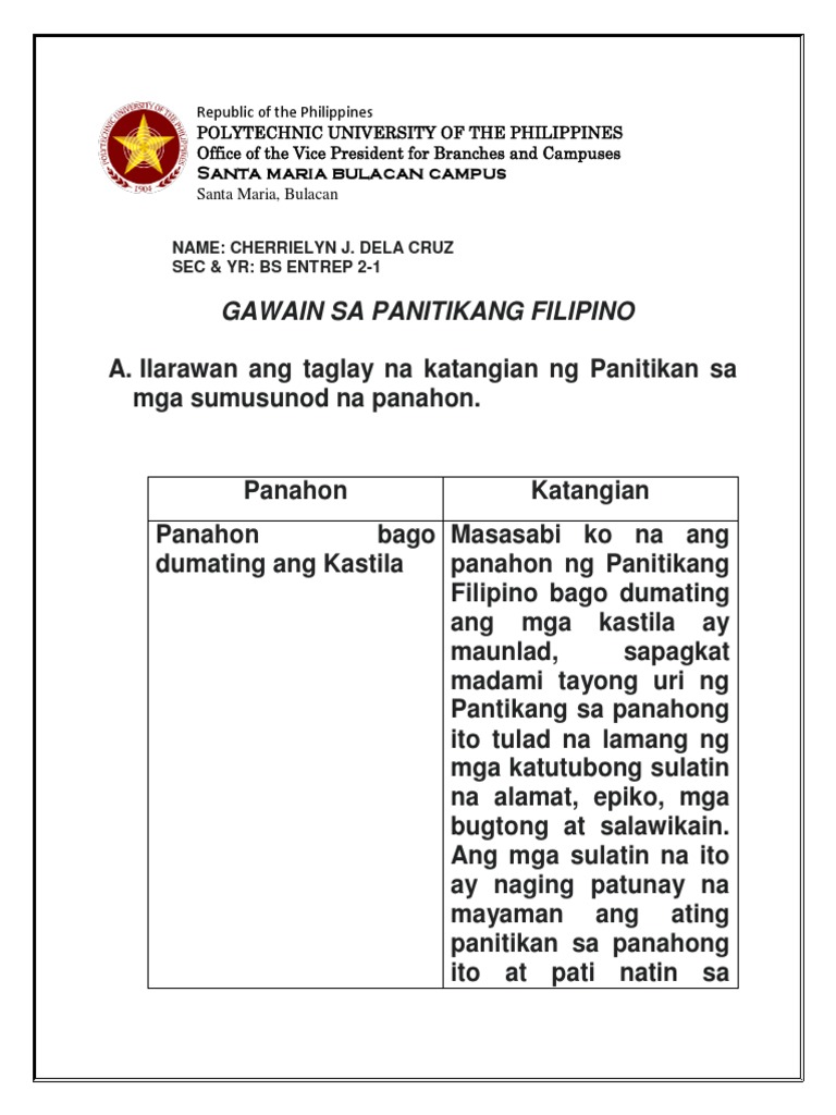 Gawain-Sa-Panitikang-Filipino-Kasaysayan-Ng-Panitikang-Filipino Dela ...