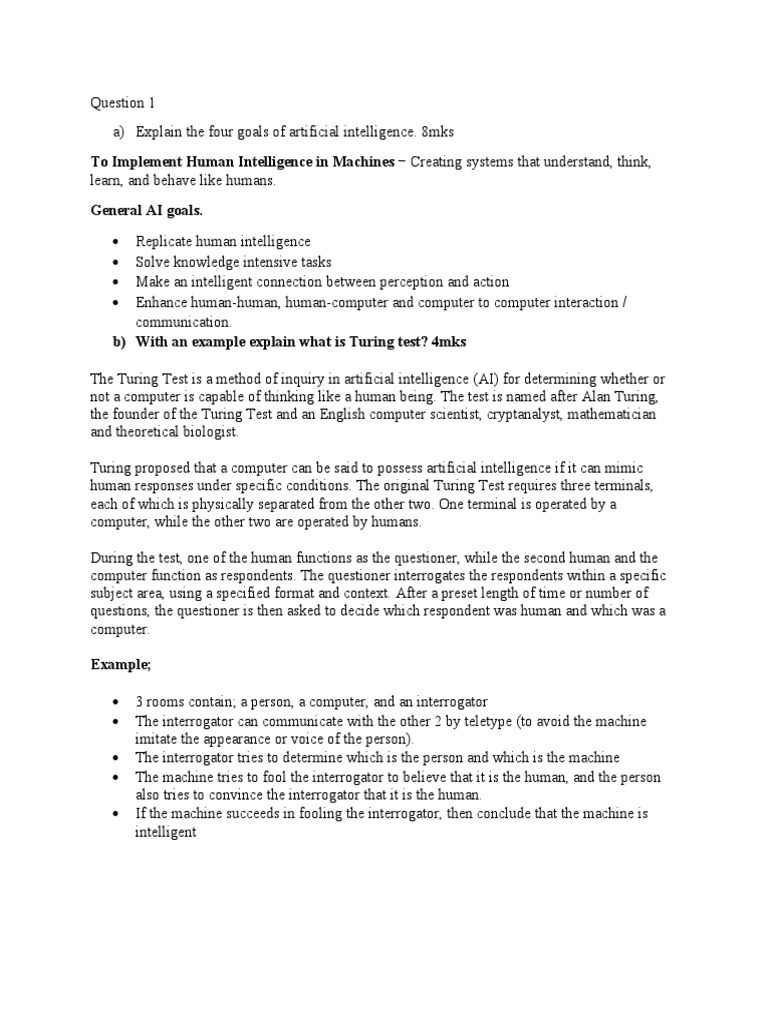 Artificial Intelligence QNS | PDF | Artificial Intelligence | Intelligence (AI) & Semantics