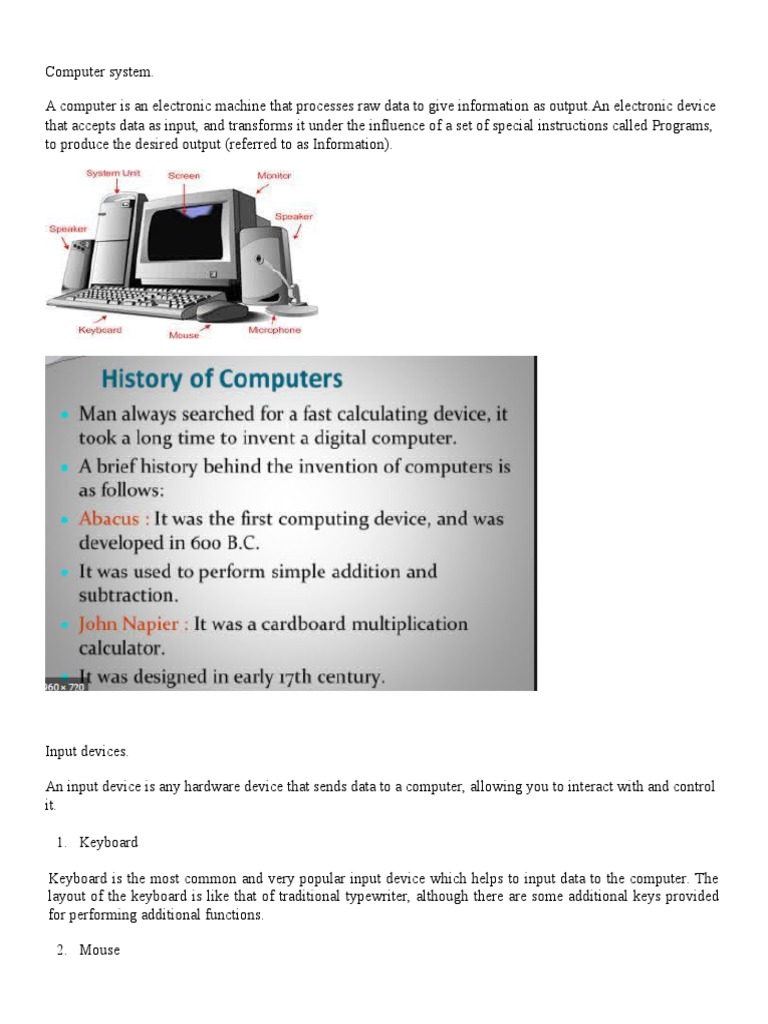 Computer System | PDF | Printer (Computing) | Computer Data Storage