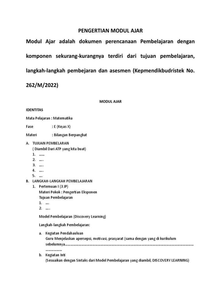Form Modul Ajar | PDF | Komputer