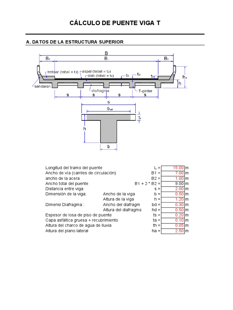 JembatanBalok-T Esp | PDF | Viga (Estructura) | Rigidez