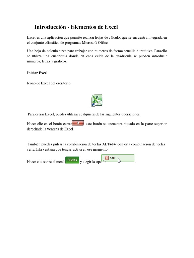 Guía Completa de Elementos de Excel | PDF | Hoja de cálculo | Microsoft Excel