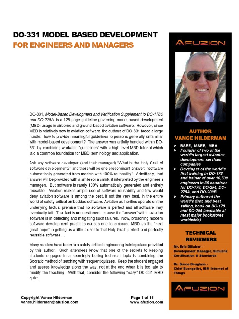 DO-331 MBD Intro For Engineers & Managers | PDF | Formal Verification ...