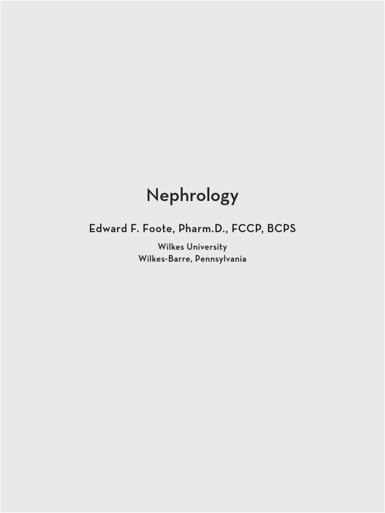 Nephrology Workbook | PDF | Chronic Kidney Disease | Creatinine
