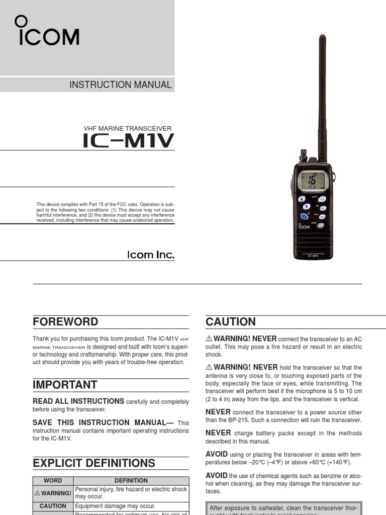 Ic m1v | PDF | Radio | Communication