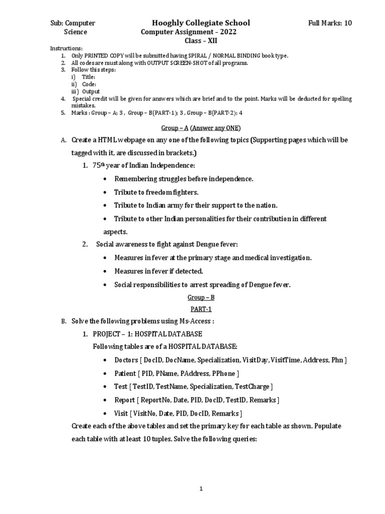 Class XII Computer Assignment 2022 | PDF | Queue (Abstract Data Type ...