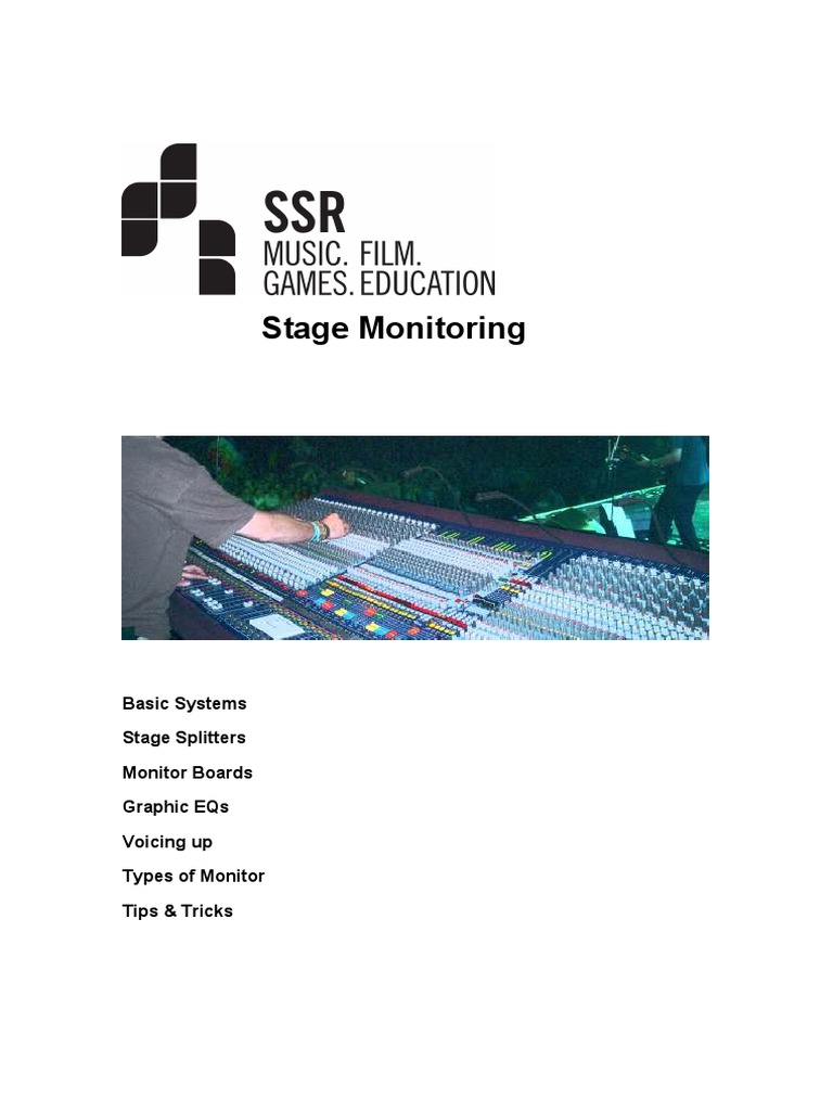 Stage Monitoring | PDF | Power Supply | Equalization (Audio)