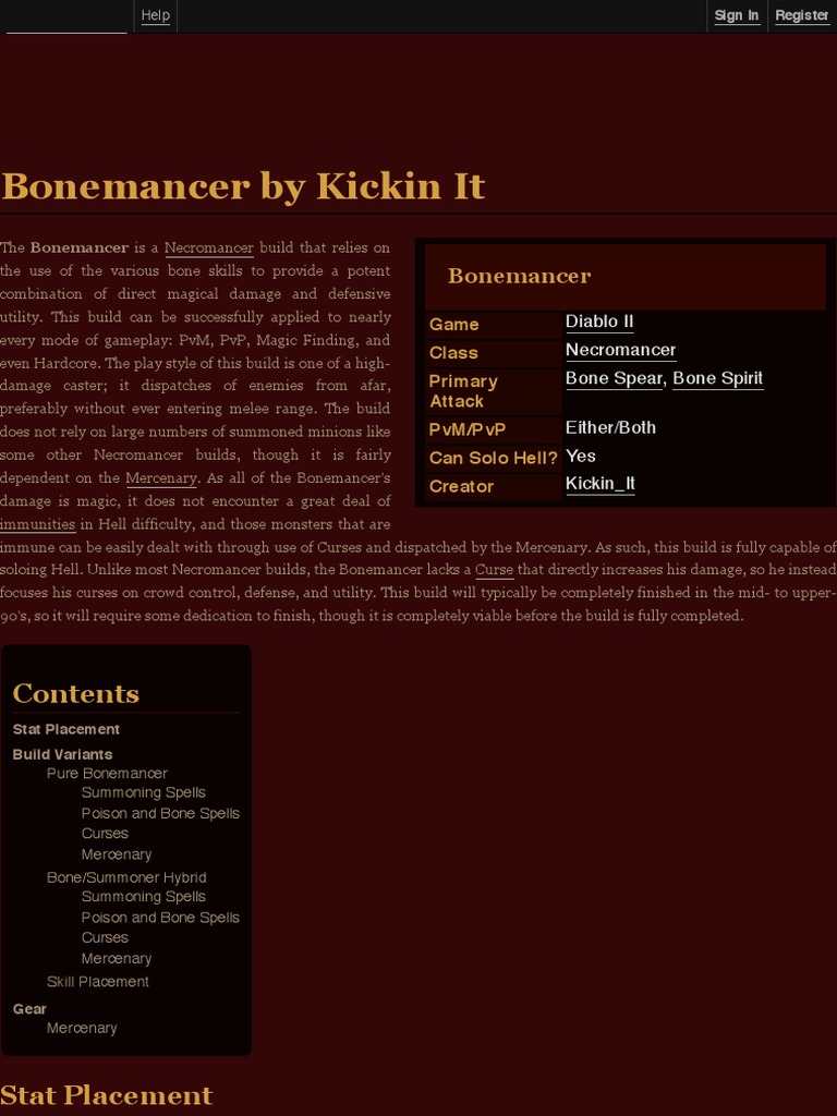 Bonemancer by Kickin It - Diablo Wiki | PDF