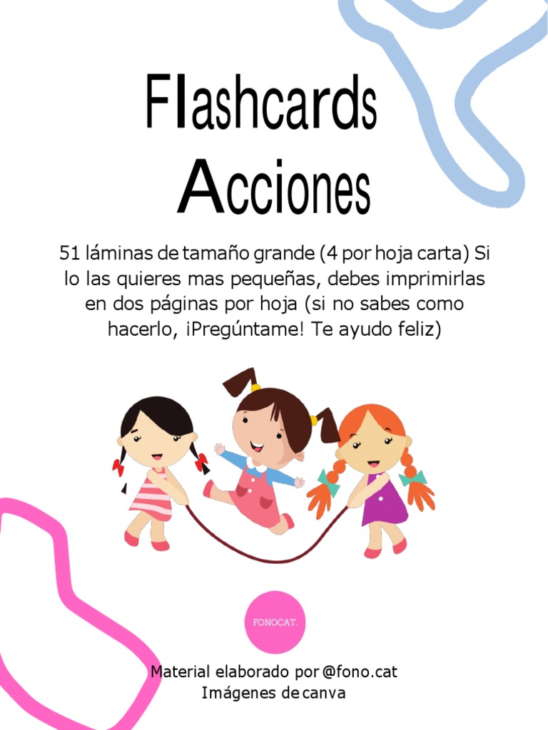 Flashcards de Acciones en Español | PDF | Artes del Lenguaje y Comunicación