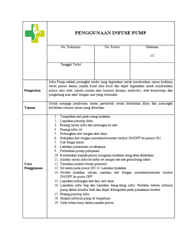 Penggunaan Infuse Pump | PDF
