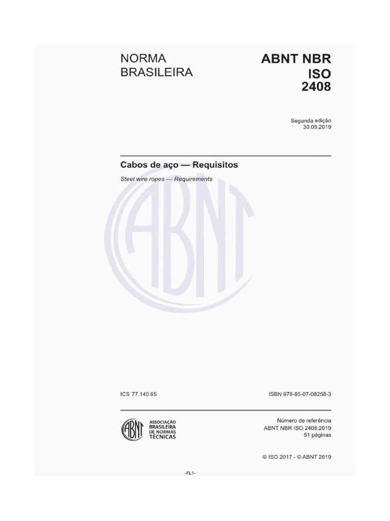 ISO 2408 de 09.2019 - Cabos de Aço - Requisitos | PDF