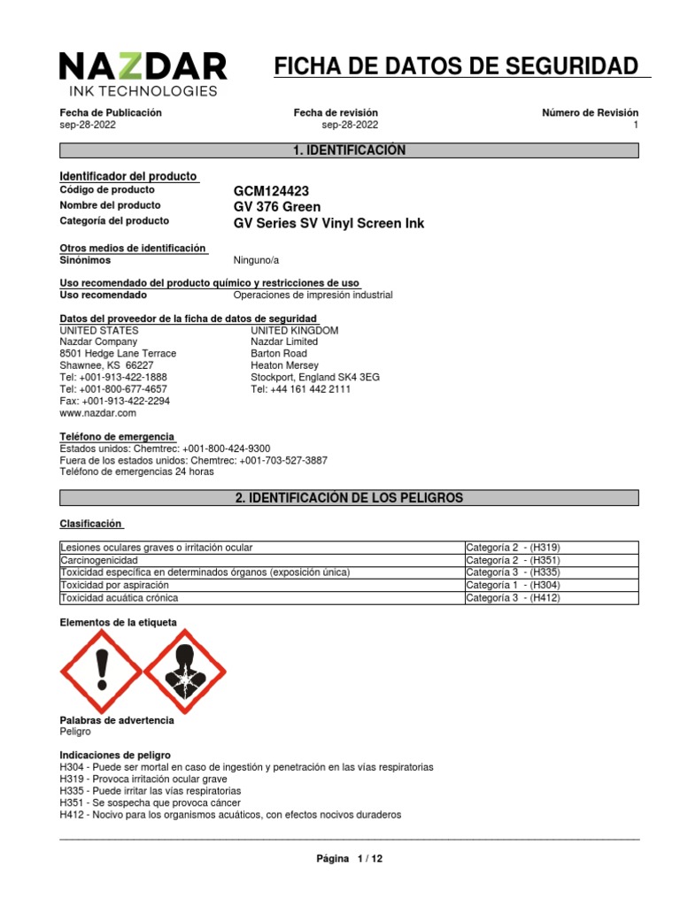 NazDar Special GV Green CM124423 GV Series Gloss Vinyl Screen Ink ...