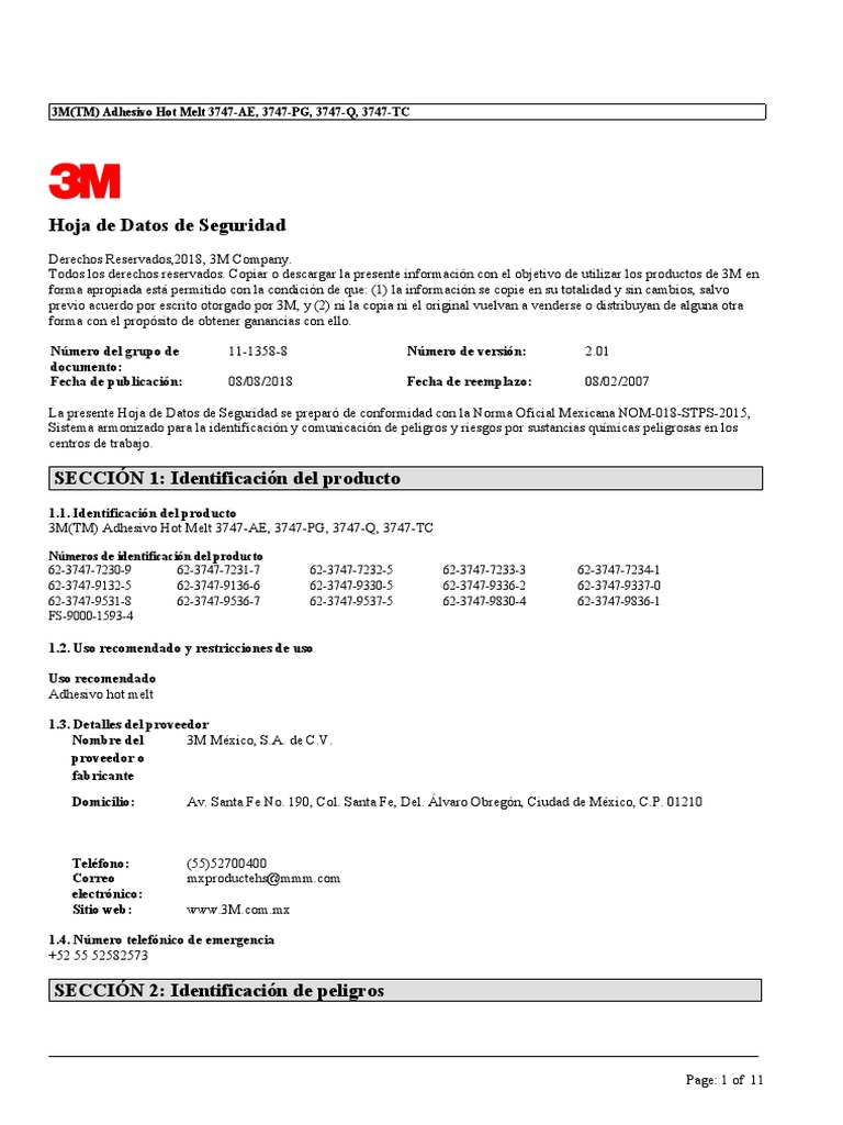 3M Hot-Melt | PDF | Agua | Sólido