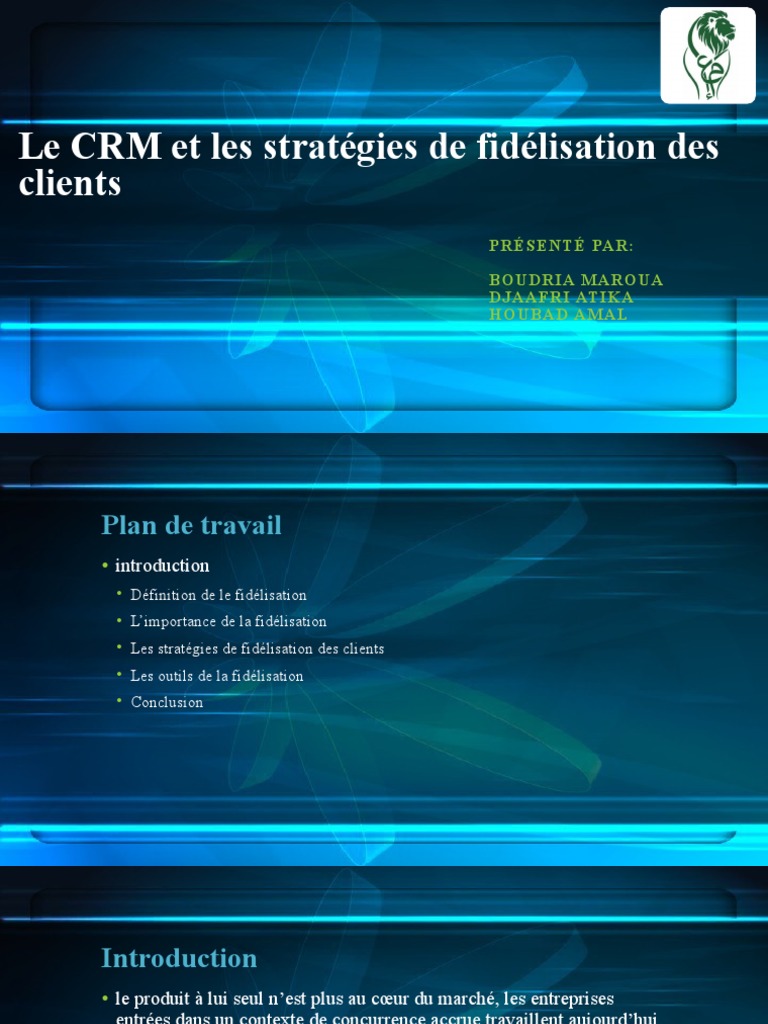 Le CRM Et Les Stratégies de Fidélisation Des | PDF | Gestion de la relation client | Programme ...